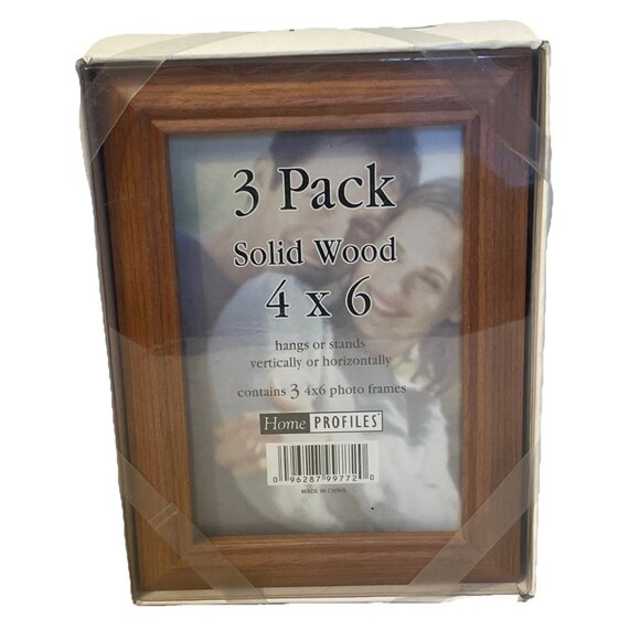 Home Profiles | Accents | 4x6 Picture Frames Brown 3 Pack Solid Wood By ...